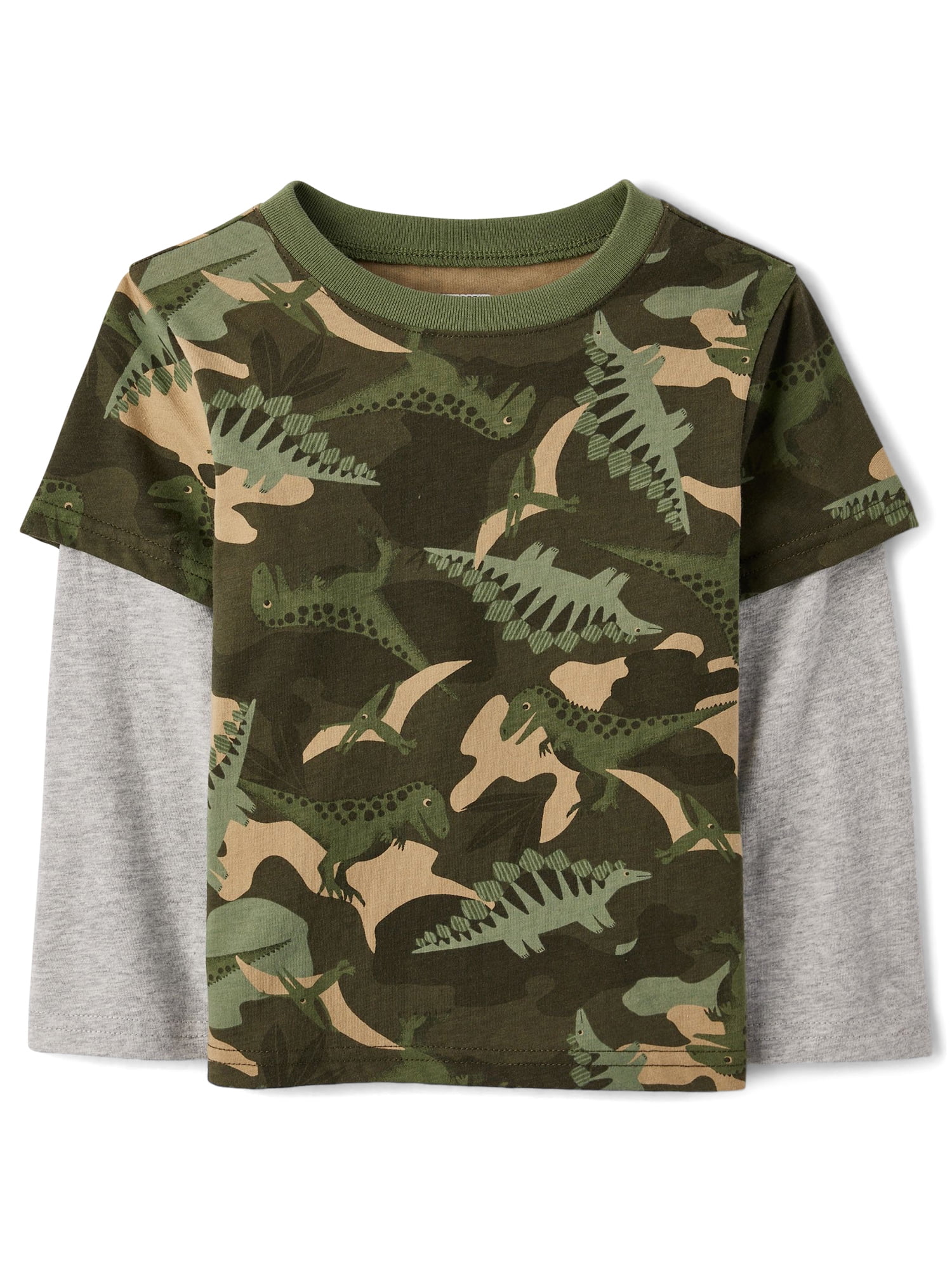 The Children's Place Baby & Toddler Boys Long Sleeve Camo 2fer Top ...