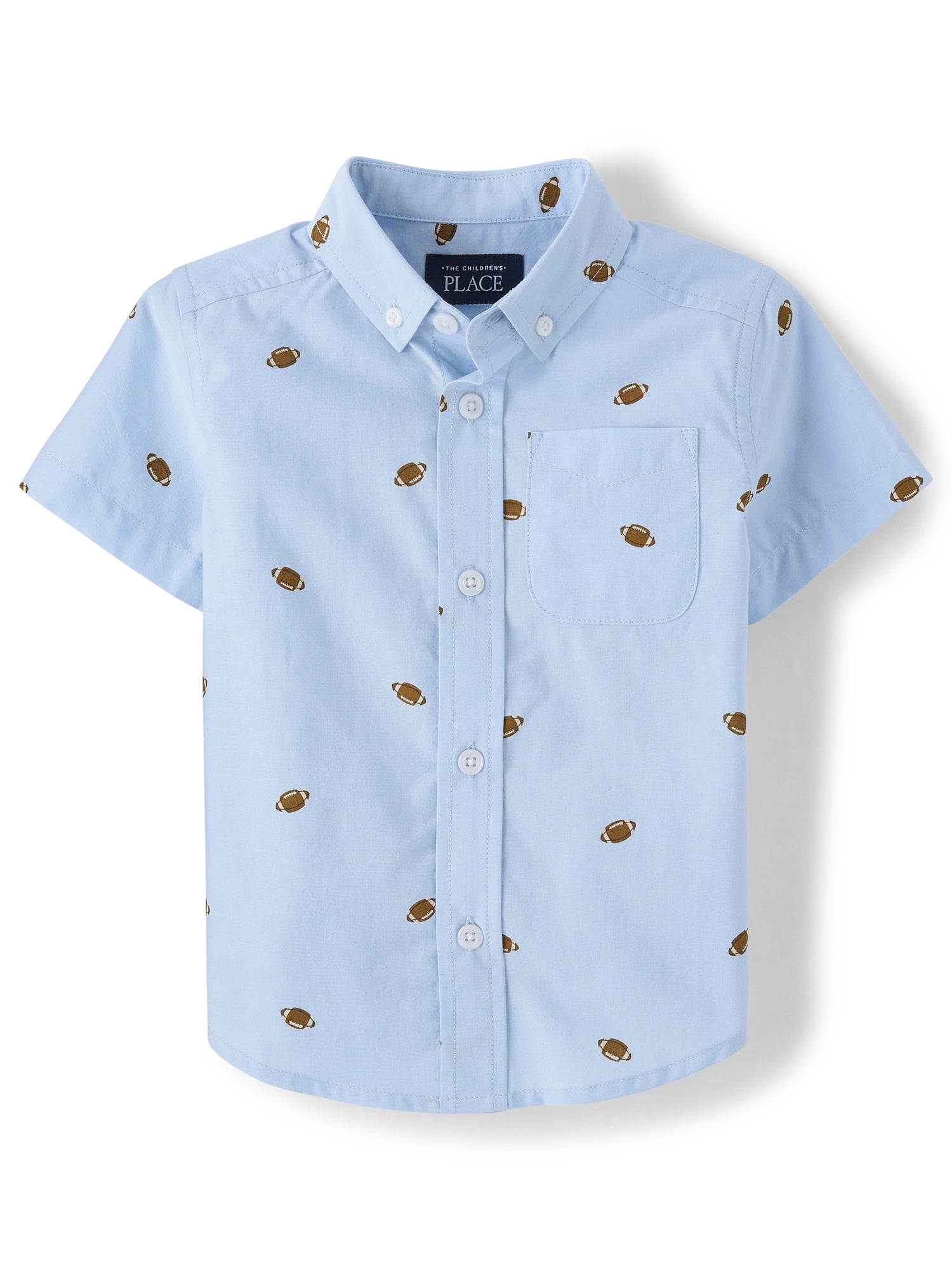 The Children's Place Baby Toddler Boys Short Sleeve Football Button Up ...