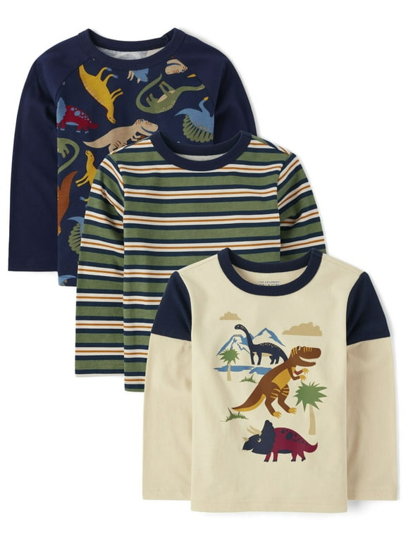 The Children's Place Baby Toddler Boys Long Sleeve Dino Thermal Top, Sizes 6M-5T - Walmart.com
