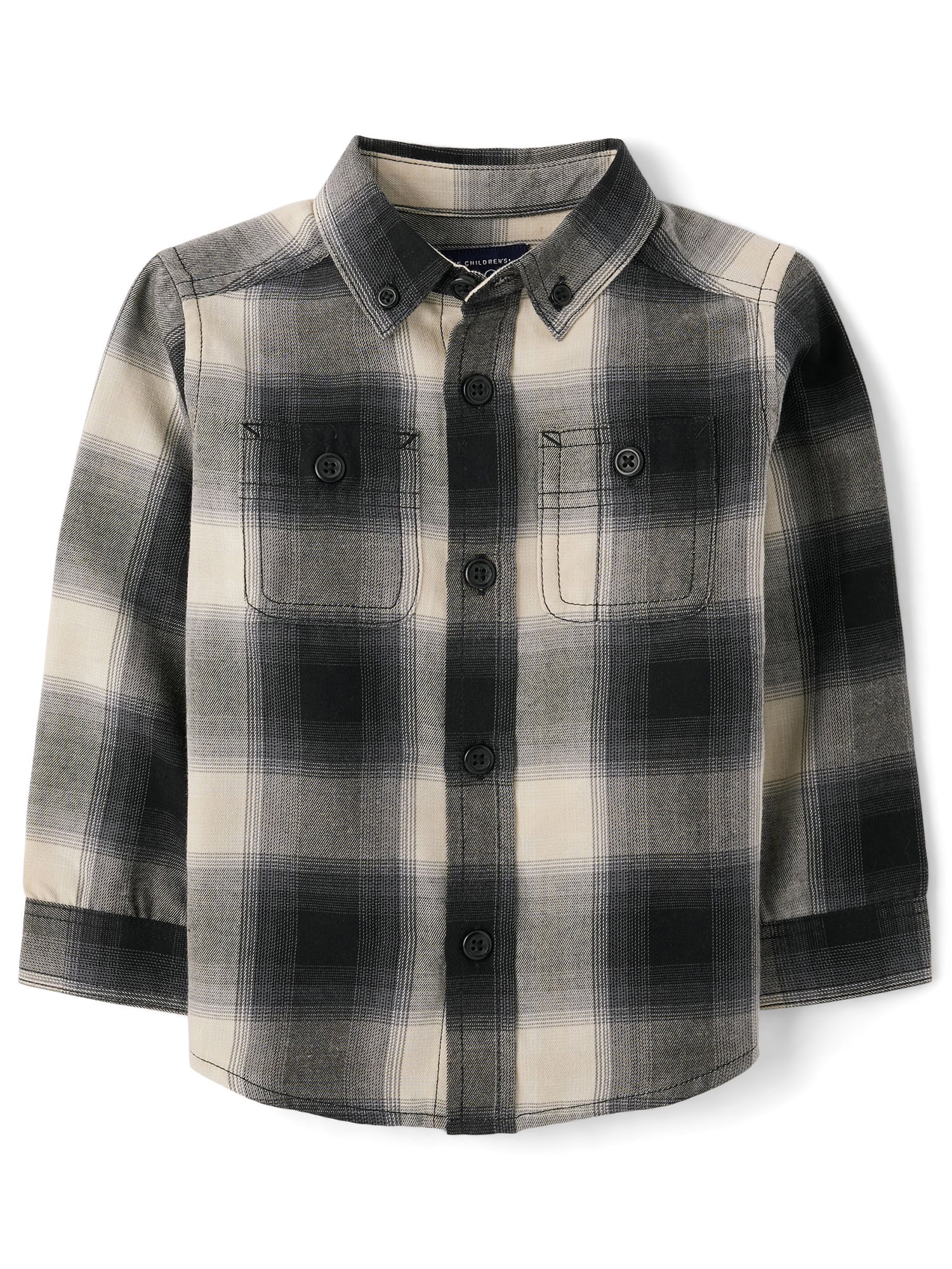 The Children's Place Baby Toddler Boys Long Sleeve Buffalo Check Button ...