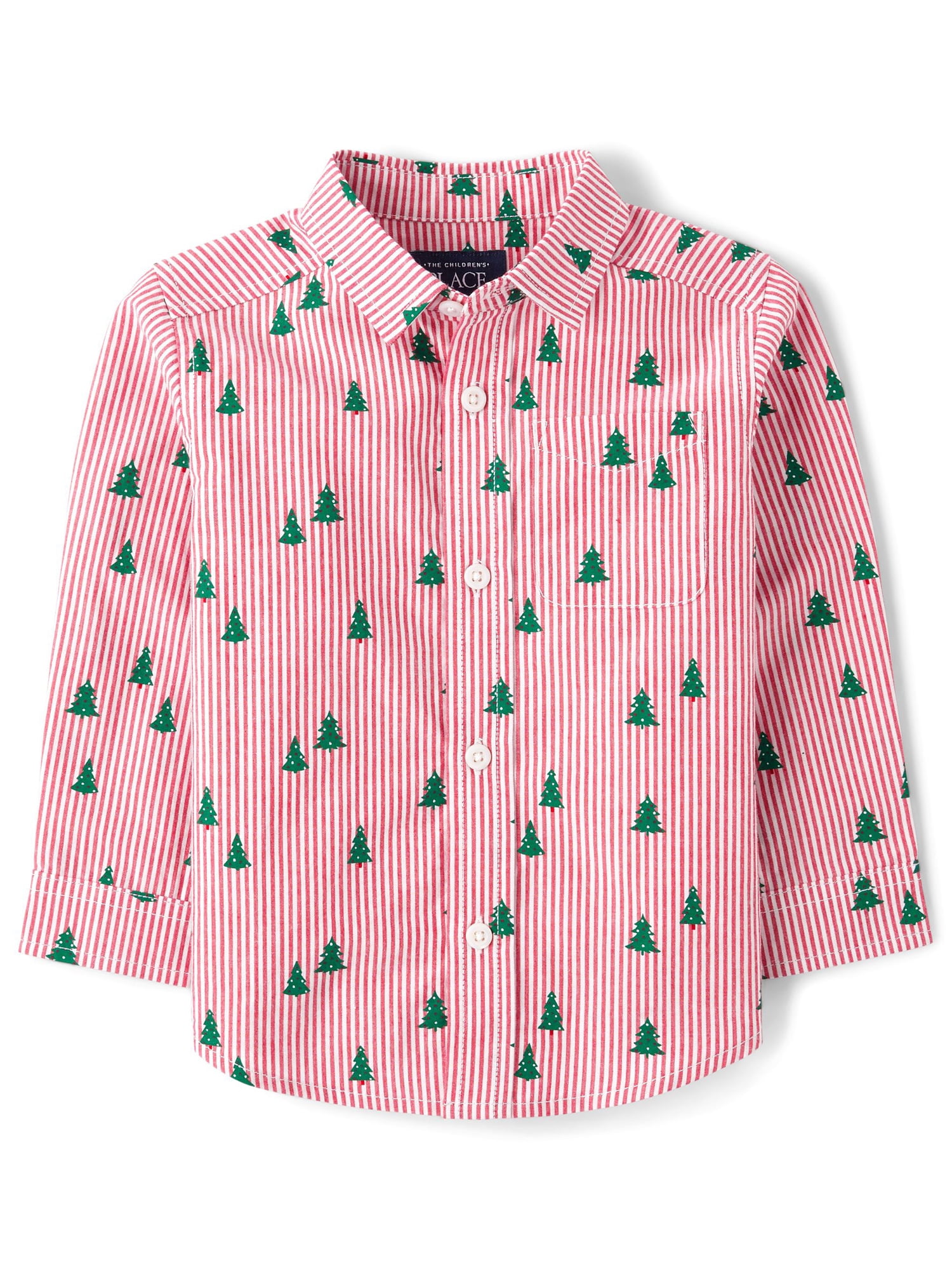 The Children's Place Baby & Toddler Boys Long Sleeve Button Up Shirt, Sizes 6M-5T - Walmart.com