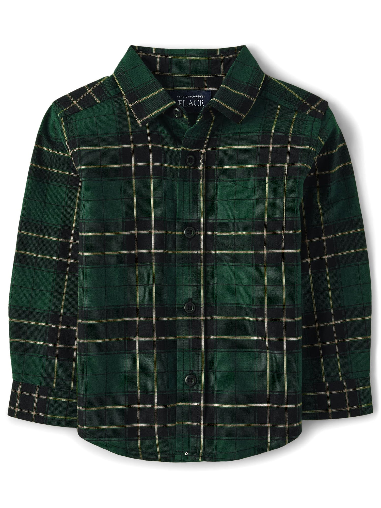 The Children's Place Baby & Toddler Boys Long Sleeve Button Up Shirt, Sizes 6M-5T - Walmart.com