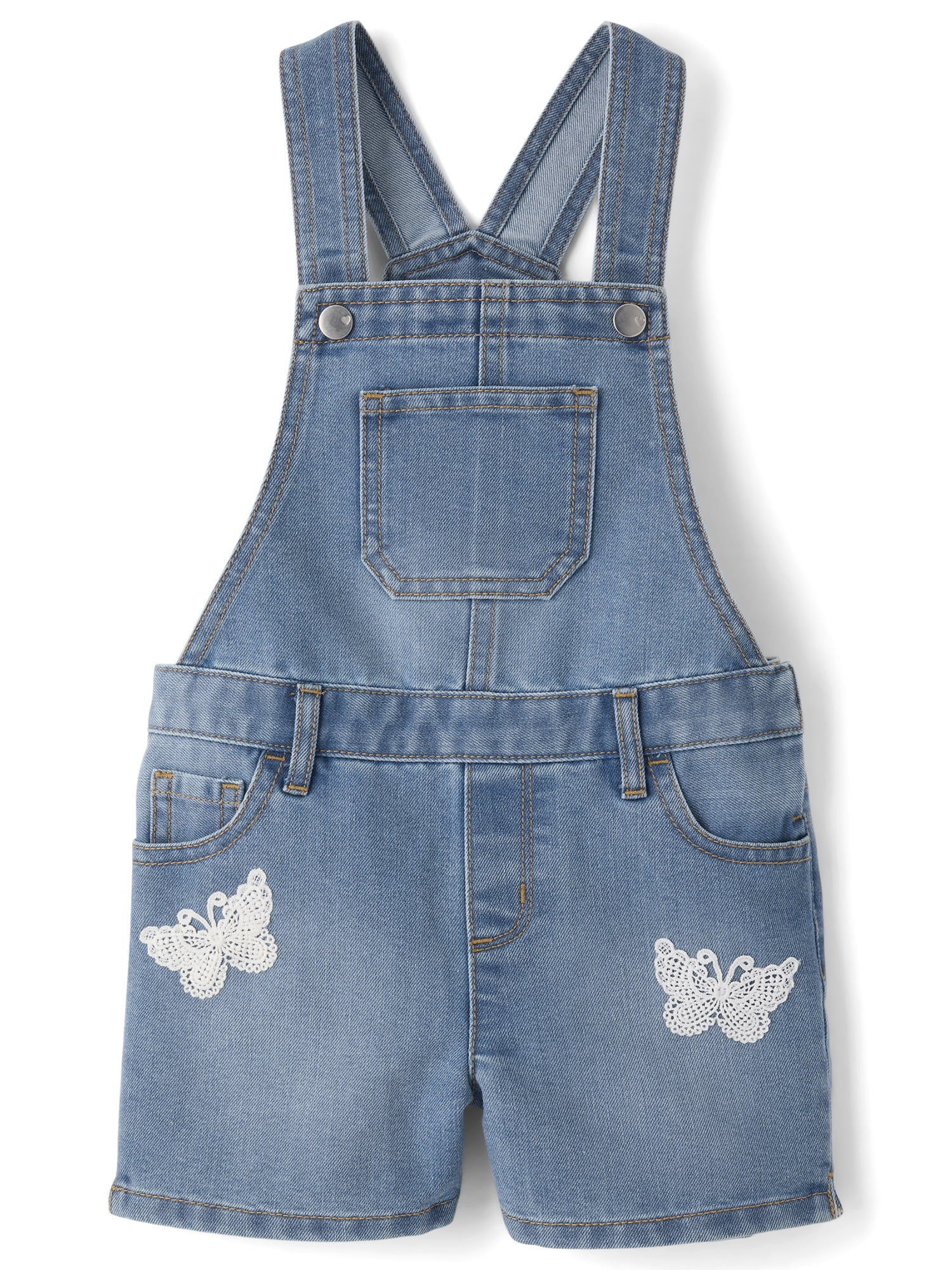The Children's Place Baby & Toddler Girl Sleeveless Denim Shortalls ...