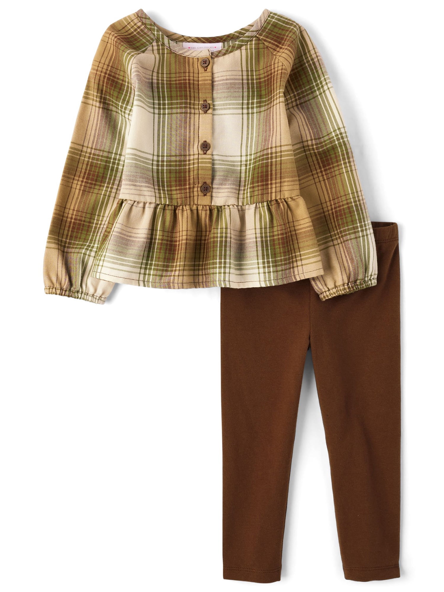 The Children's Place Baby & Toddler Girls Plaid Top & Leggings Set ...