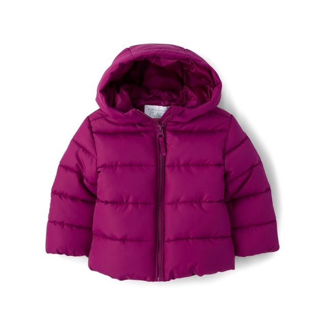 The Children's Place Baby Toddler Girls Winter Hooded Puffer Jacket ...