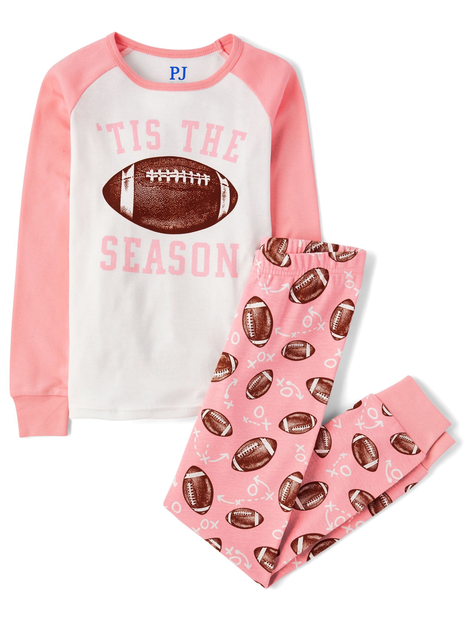The Children's Place Toddler Girls Snug Fit Football Cotton PJs, Sizes ...