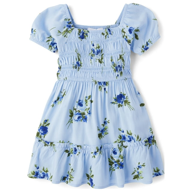 The Childrens Place Baby Toddler Girls Ruffle Dress Knee Length ...