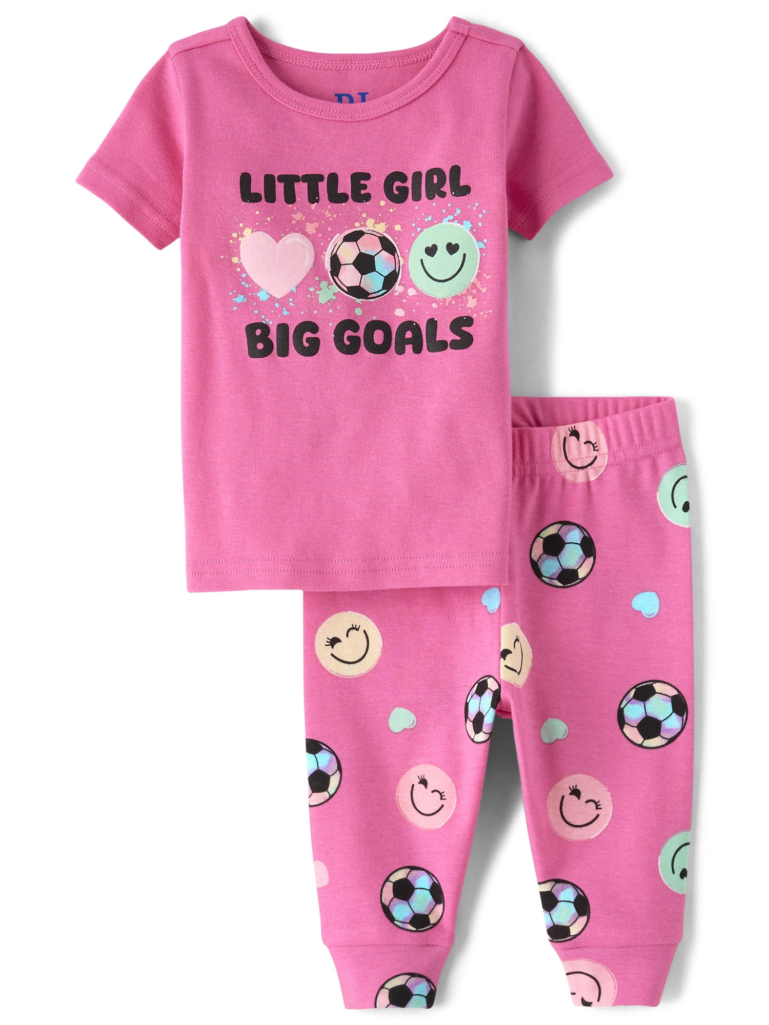 The Children's Place Baby & Toddler Girls Short Sleeve Soccer Goals PJs ...