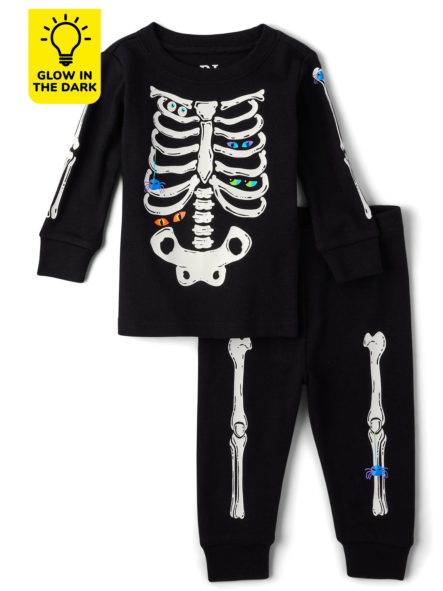 The Children's Place Baby & Toddler Long Sleeve Skeleton Glow Pajamas ...