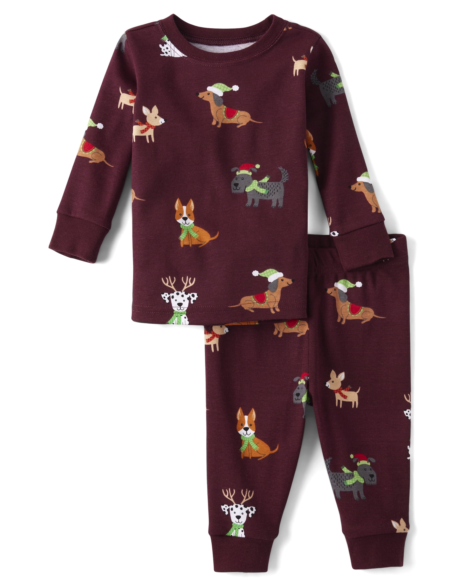 The Children's Place Baby Unisex Matching Family Holiday Dog Snug Fit ...