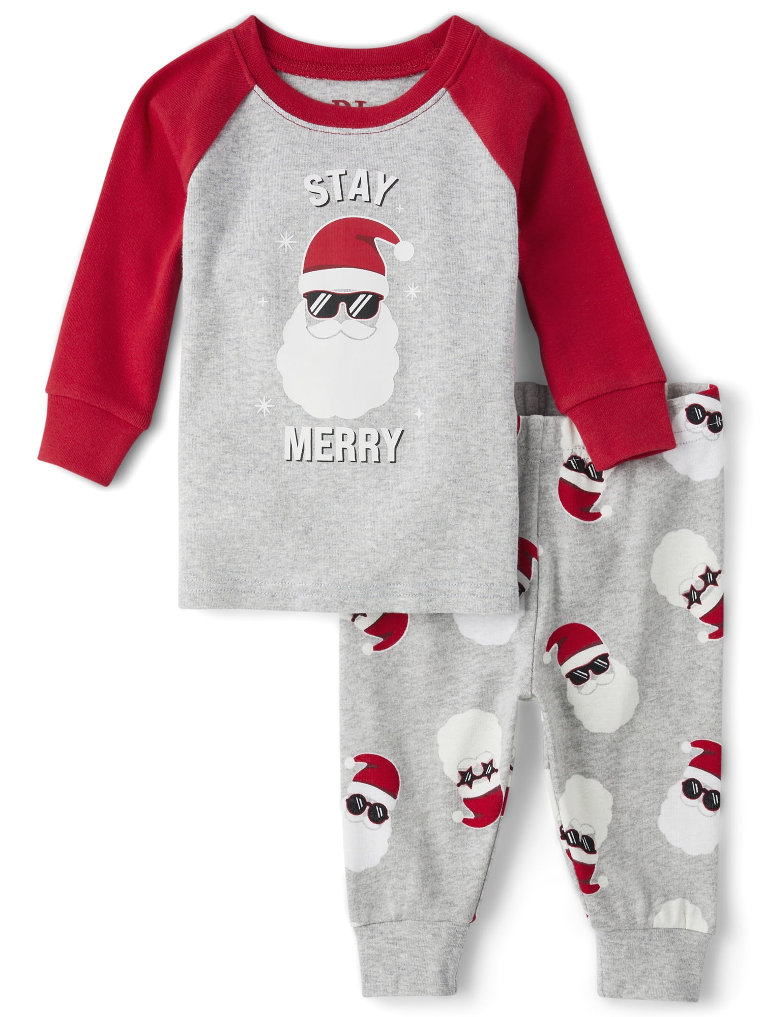 The Children's Place Baby, Toddler, & Kids Unisex Glow-in-the-Dark Stay Merry Snug Fit Cotton ...