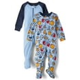 The Children's Place Baby Toddler Boys Long Sleeve Footed PJ, 2-Pack ...