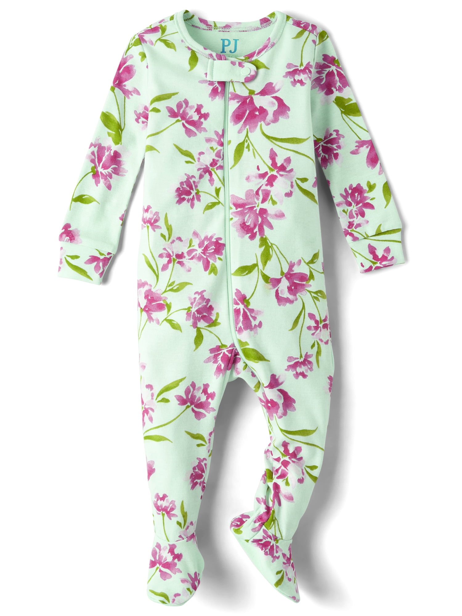 The Children's Place Baby & Toddler Girls Long Sleeve Footed PJs, Sizes ...