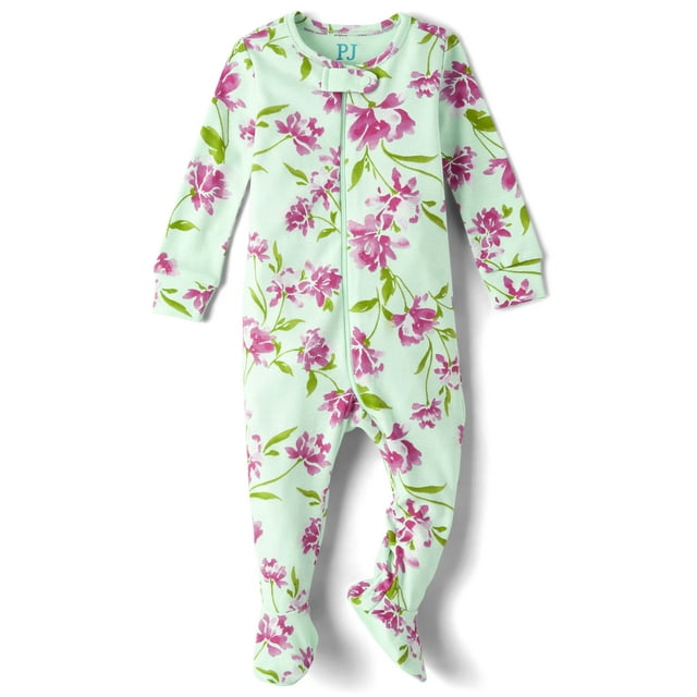 The Children's Place Baby & Toddler Girls Long Sleeve Footed PJs, Sizes ...