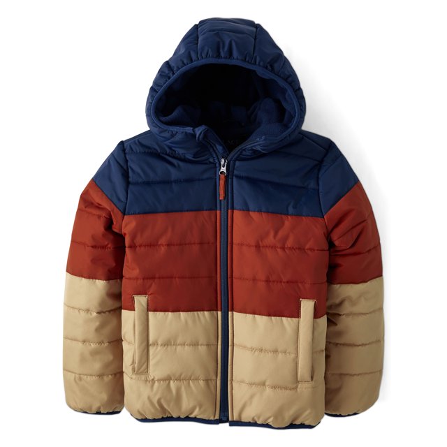 The Children's Place Boys Long Sleeve Hooded Winter Puffer Jacket ...