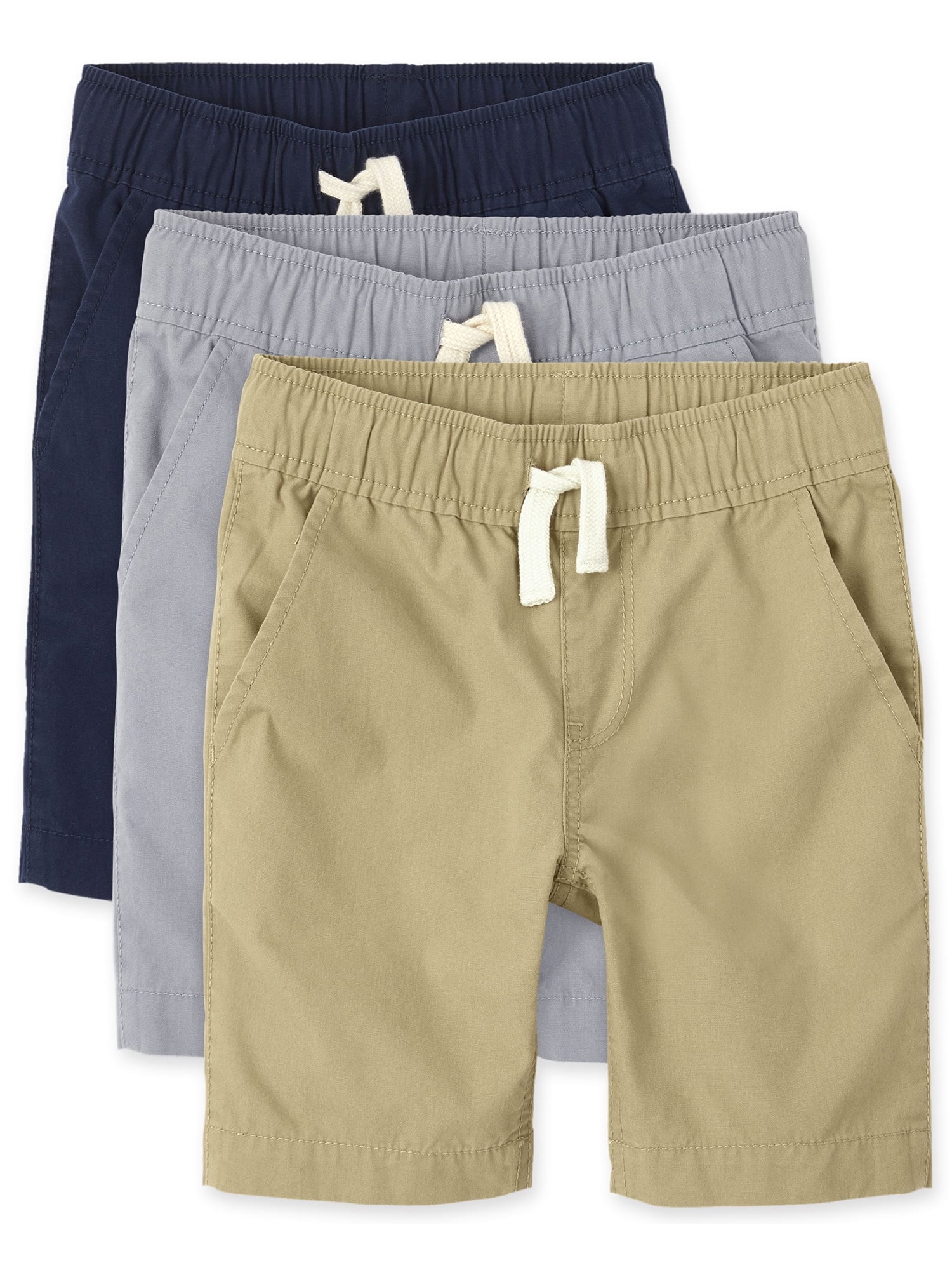 The Children's Place Boys Pull-On Woven Shorts, 3-Pack, Sizes 4-16 ...