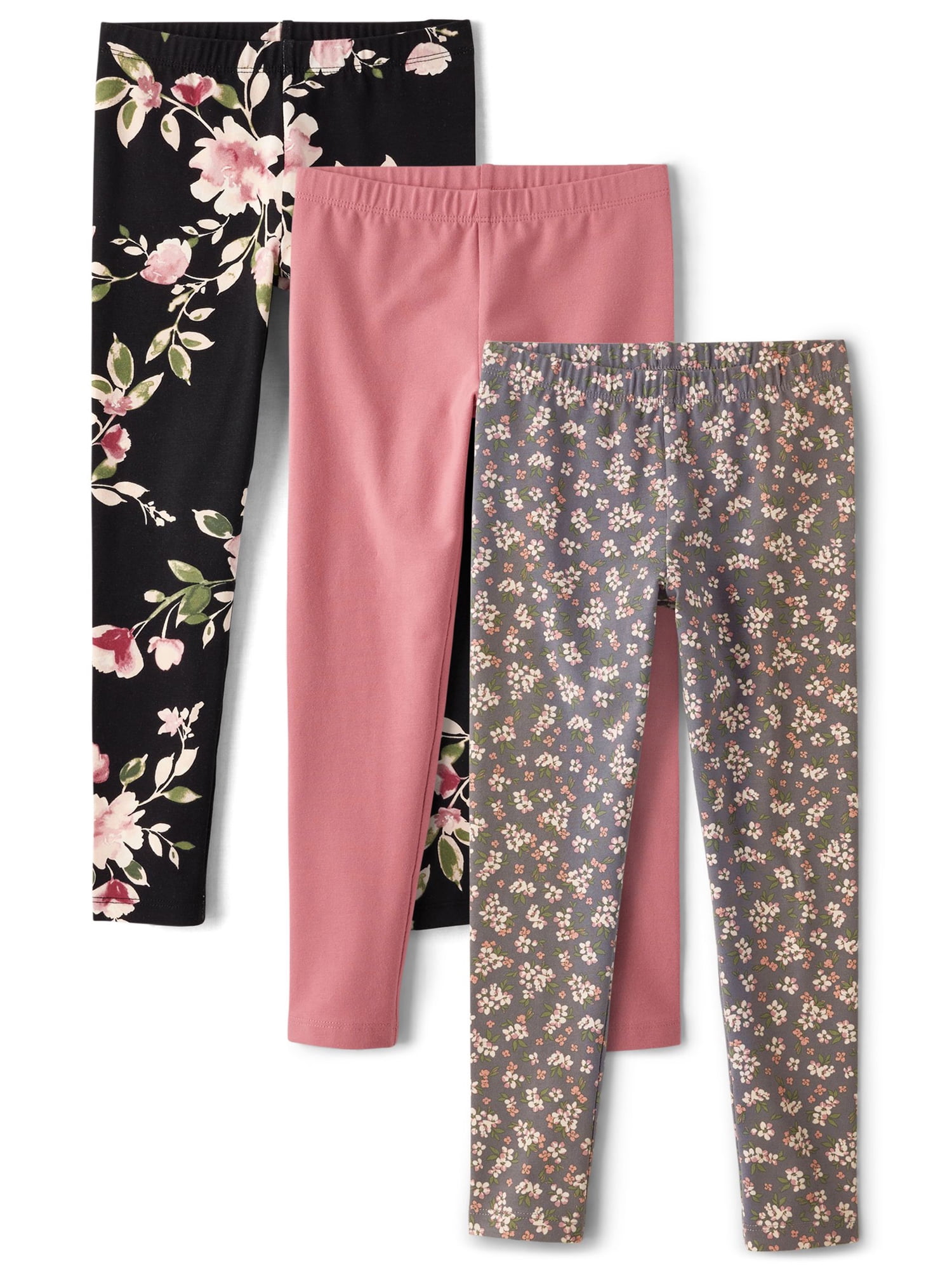 The Children's Place Girls Leggings 3-Pack, Cotton Spandex, Sizes XS ...
