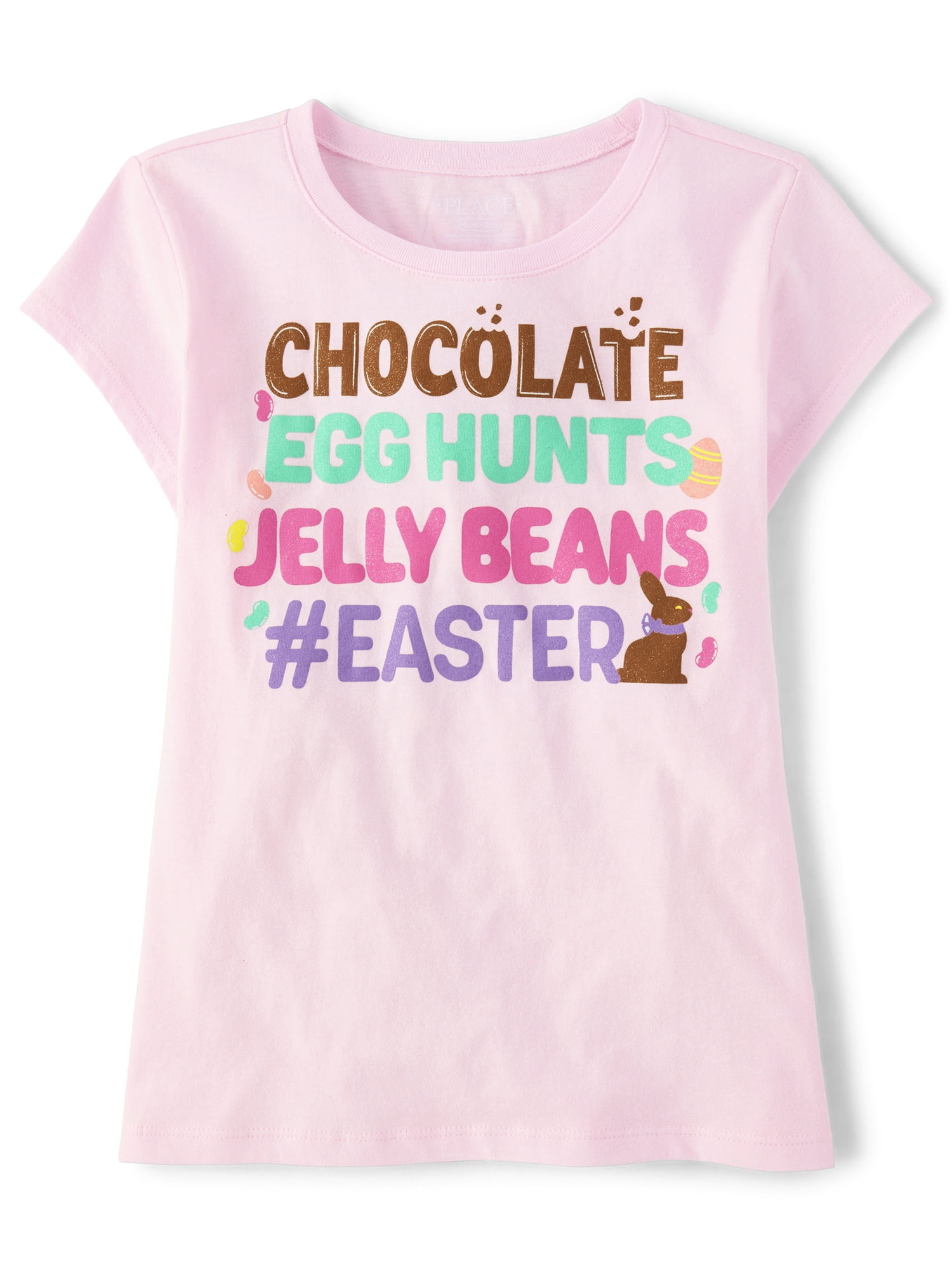 The Children's Place Girls Short Sleeve Easter Graphic T-Shirt, Sizes ...
