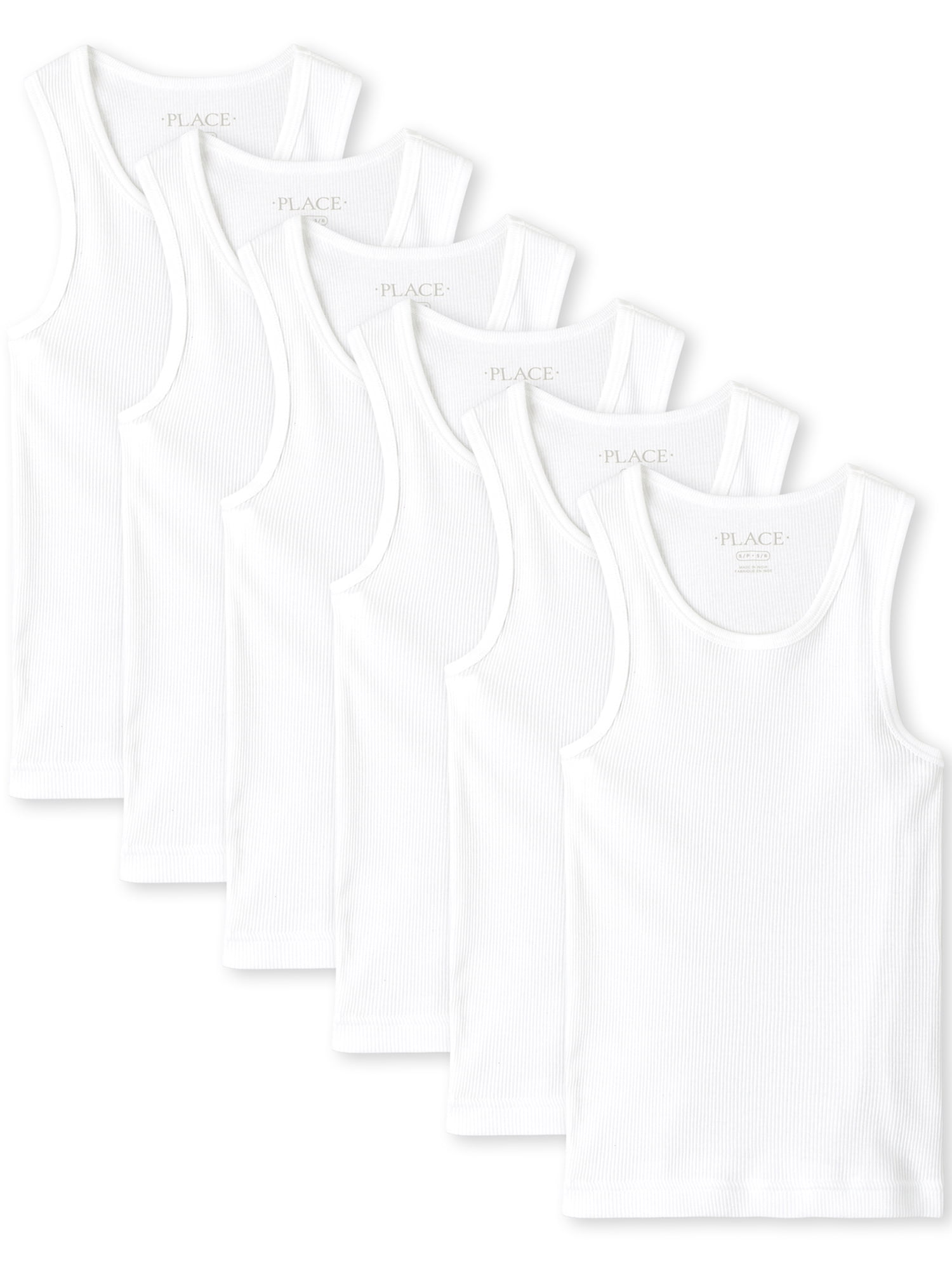 The Children's Place Boys 6-Pack Crewneck Layering Basic Tanks, Sizes ...