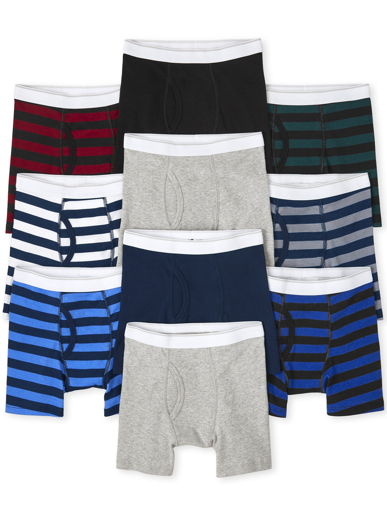 The Children's Place Boys Boxer Brief Underwear, 10-Pack, Sizes XS-XXL ...