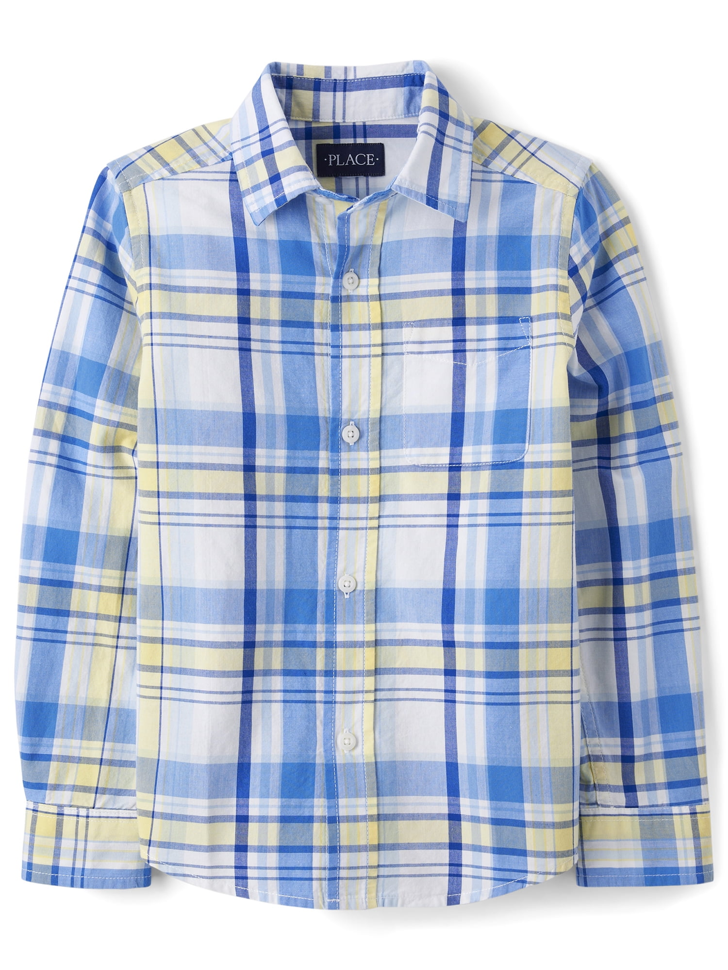 The Children's Place Boys Long Sleeve Button Up Shirt, Sizes XS-XXL ...