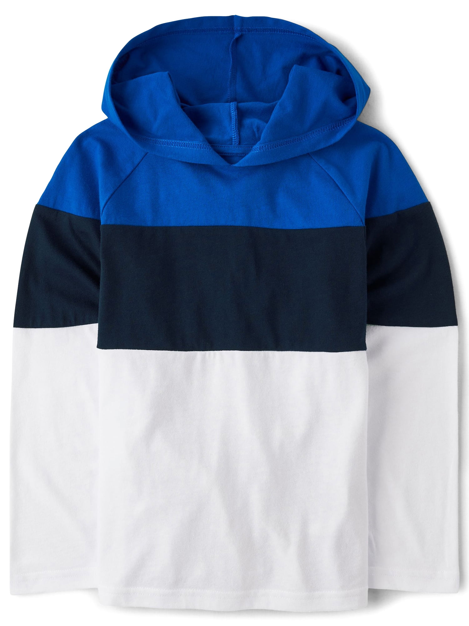 The Children's Place Boys Long Sleeve Colorblock Hooded Top, Sizes XS ...