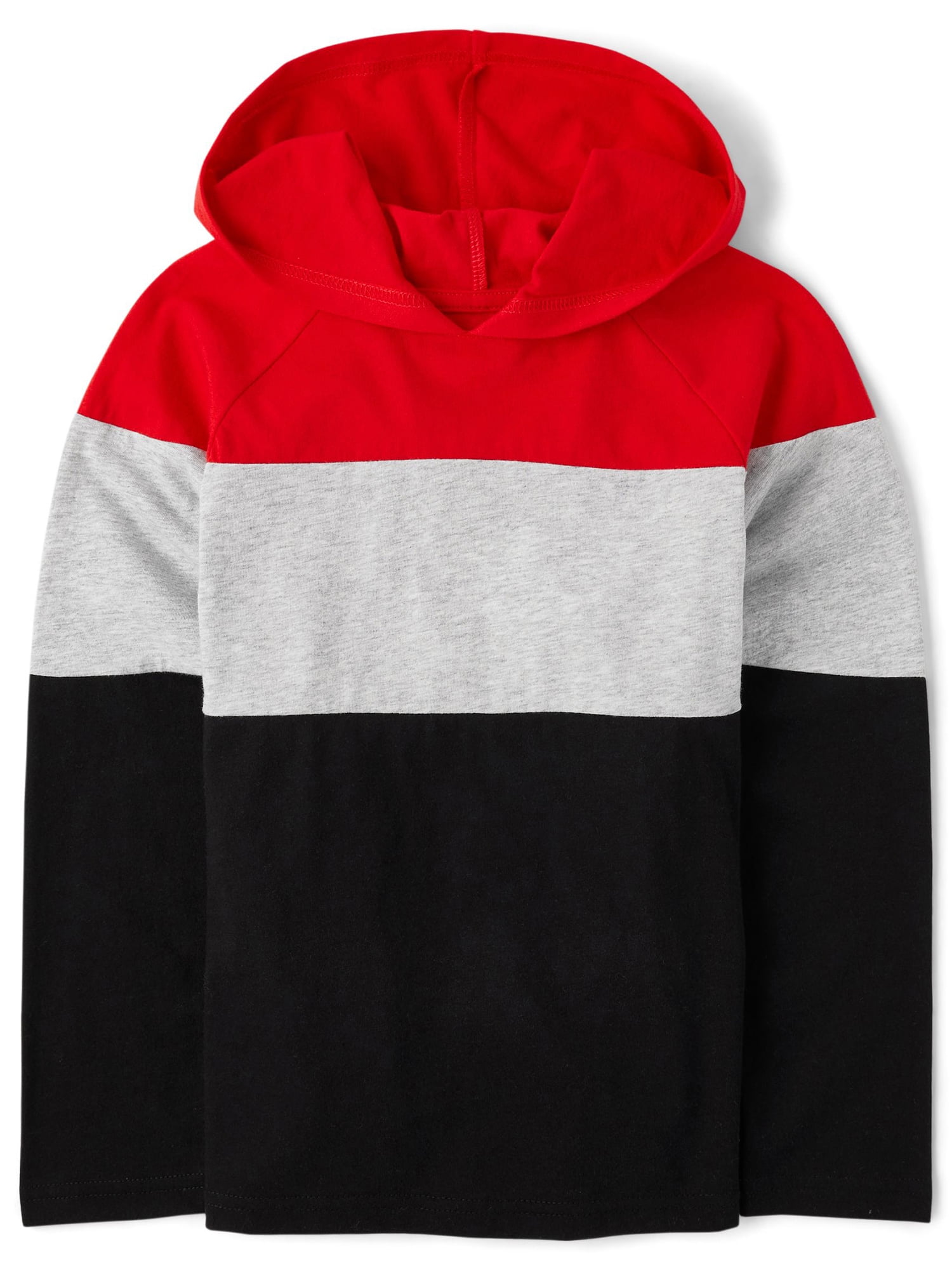 The Children's Place Boys Long Sleeve Colorblock Hooded Top, Sizes XS ...