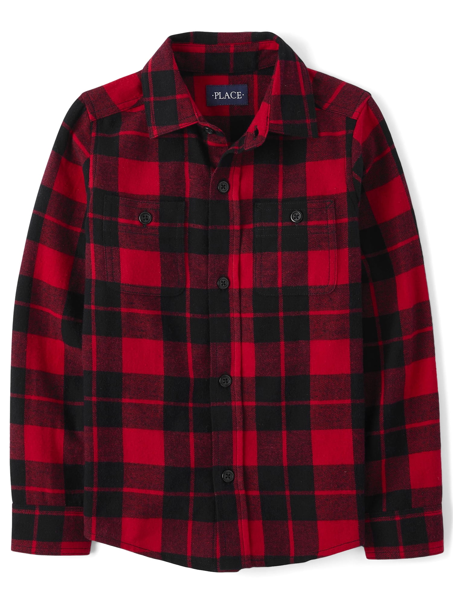 The Children's Place Boys Long Sleeve Flannel Button Up Shirt, Sizes XS ...