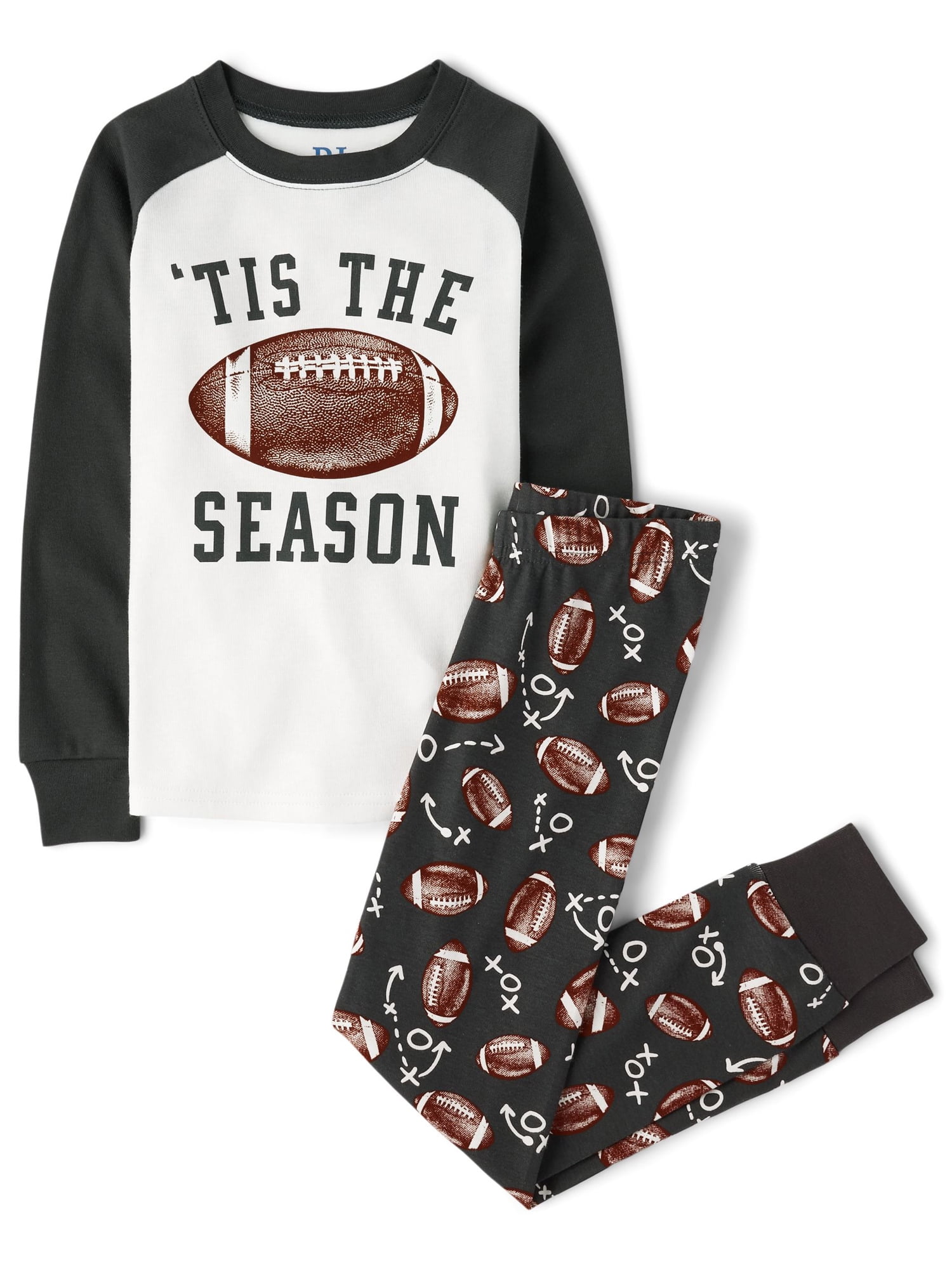 The Children's Place Boys Long Sleeve Snug Fit Football Cotton PJs ...