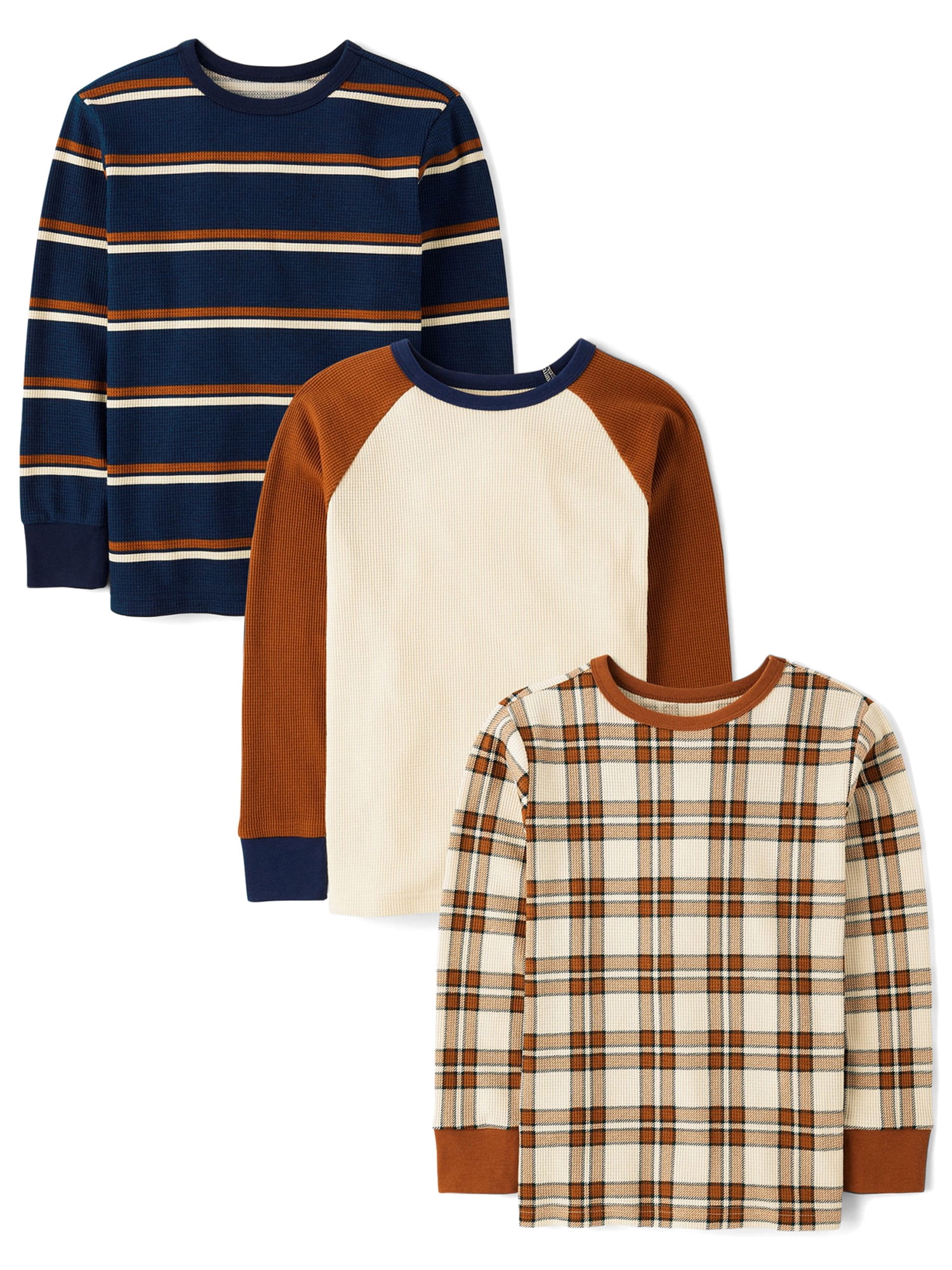 The Children's Place Boys Long Sleeve Knit Top, 3-Pack, Sizes XS-XXL ...