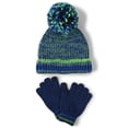 The Children's Place Boys Pom Pom Hat and Gloves, 2-Piece Set, Sizes S ...