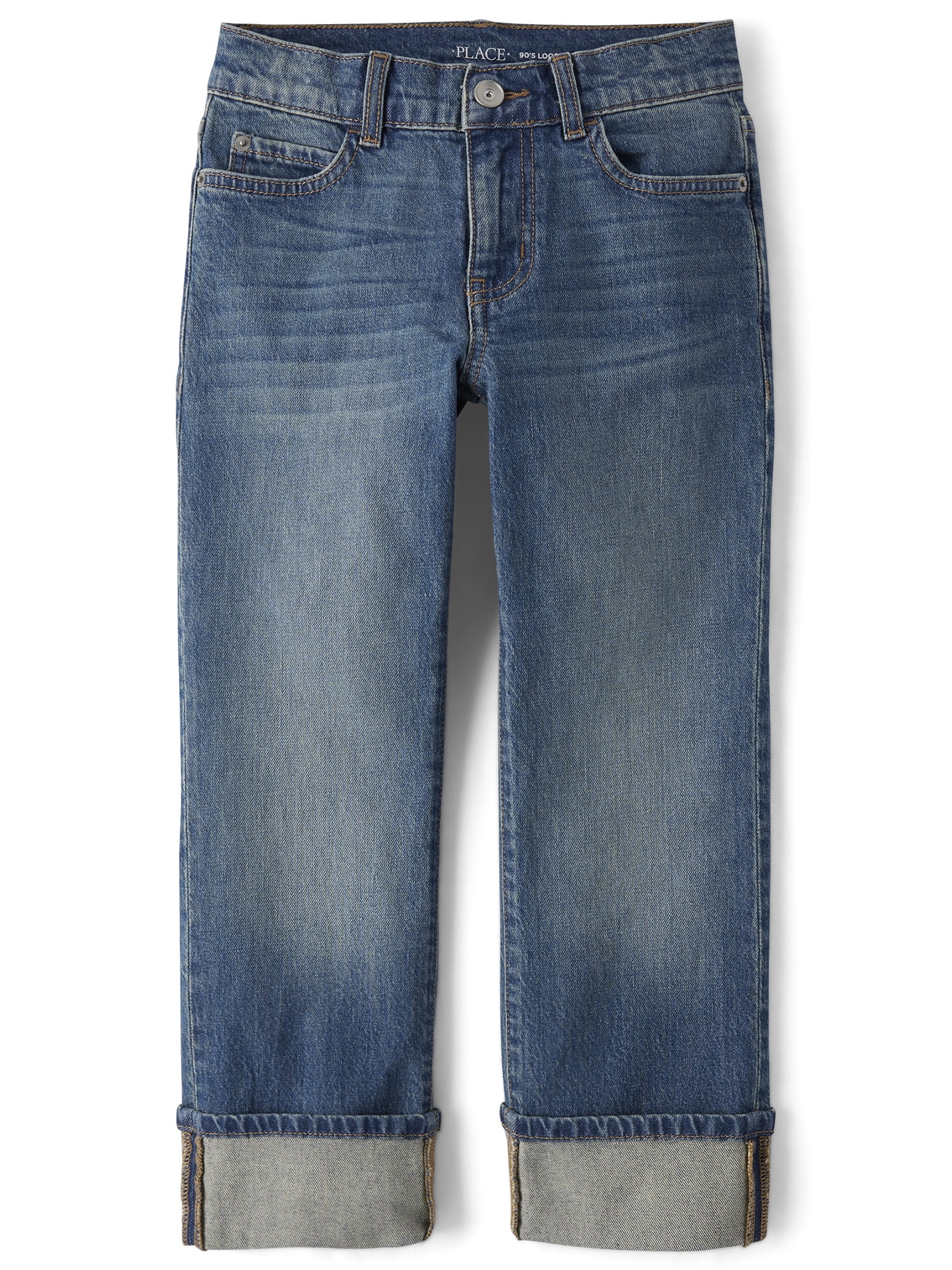 The Children's Place Boys Pull On Roll Cuff 90s Loose Fit Jeans, Sizes ...