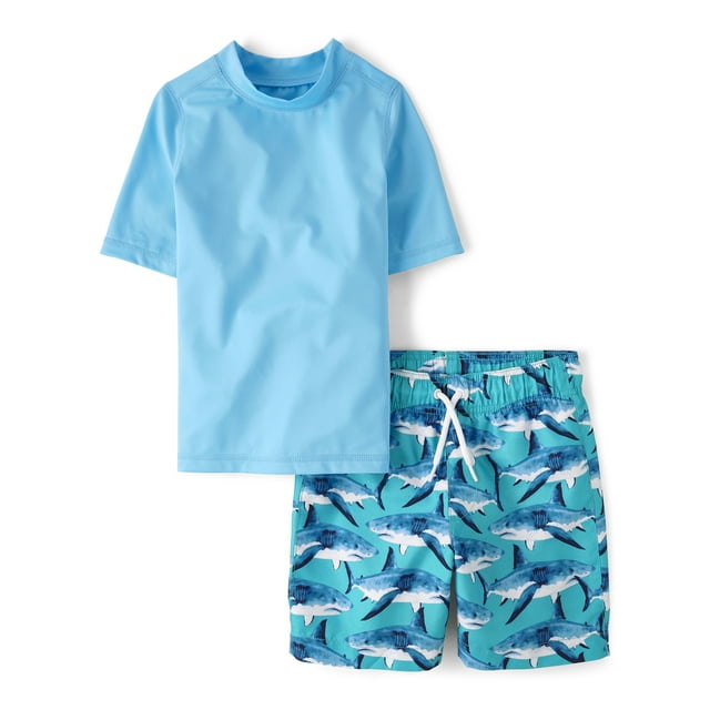 The Childrens Place Boys Rashguard Set - UPF 50+ Sun Protection ...