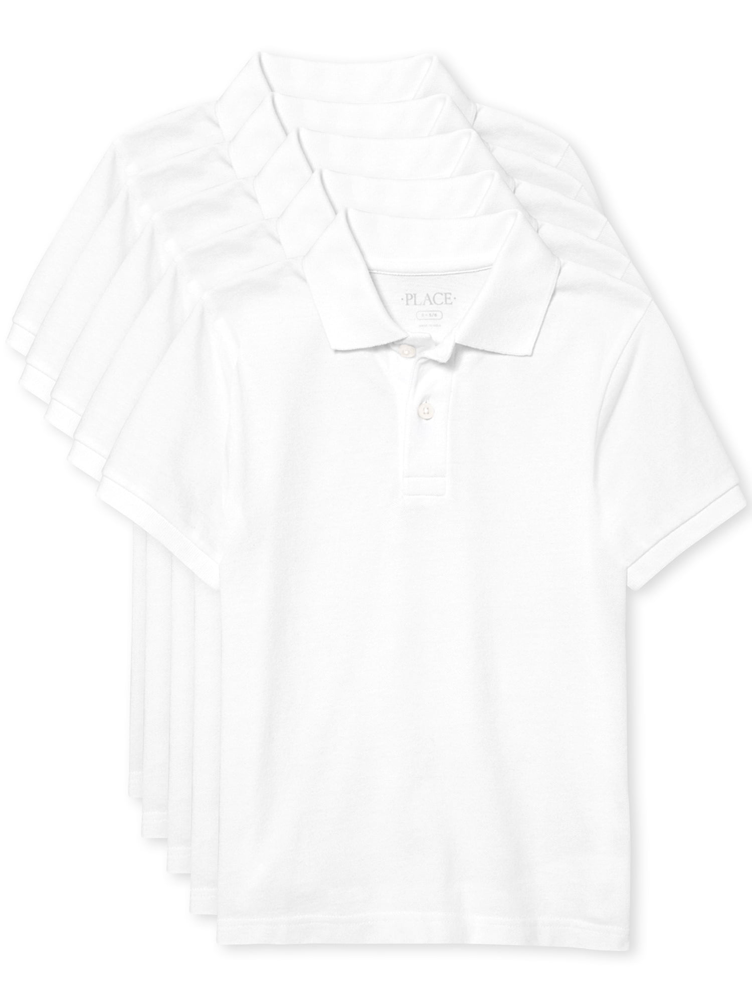 The Children's Place Boys School Uniform 5-Pack Short-Sleeve Polos ...
