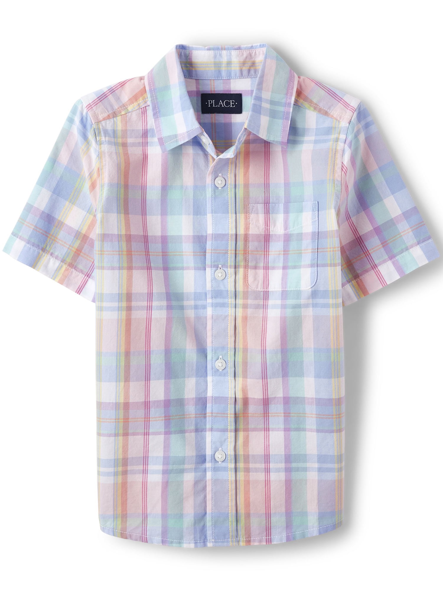 The Children's Place Boys Short Sleeve Button-up Shirt, Sizes XS-XXL ...