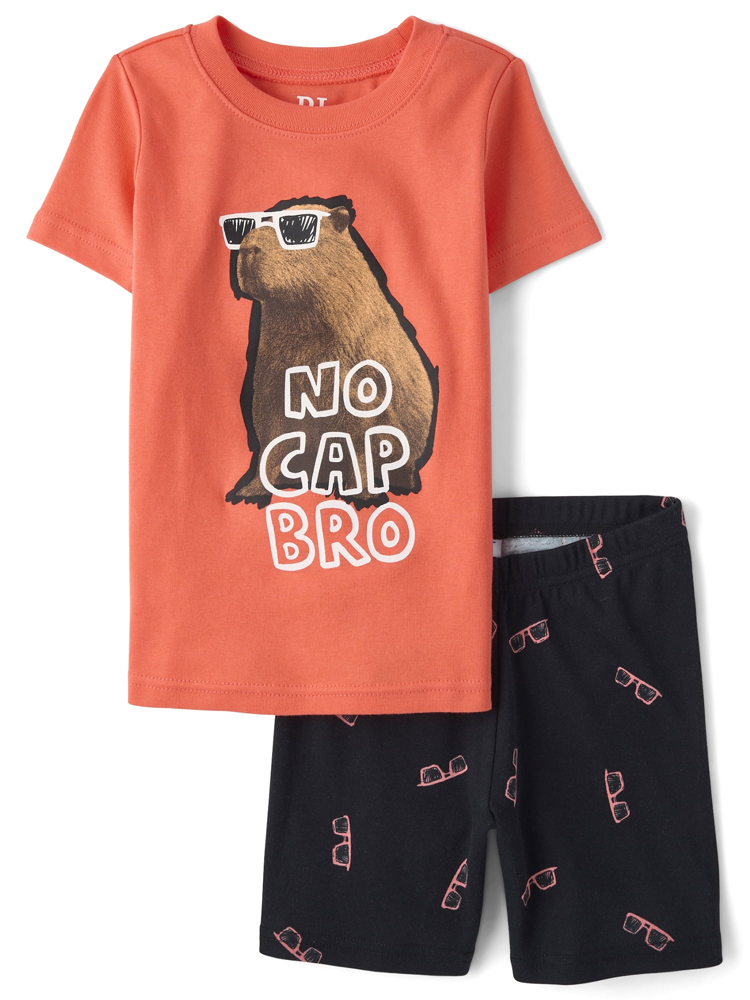 The Children's Place Boys Short Sleeve Capybara Snug Fit Cotton PJs ...