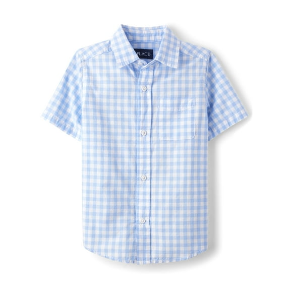 The Children's Place Boys Short Sleeve Poplin Button Up Shirt, Sizes XS ...