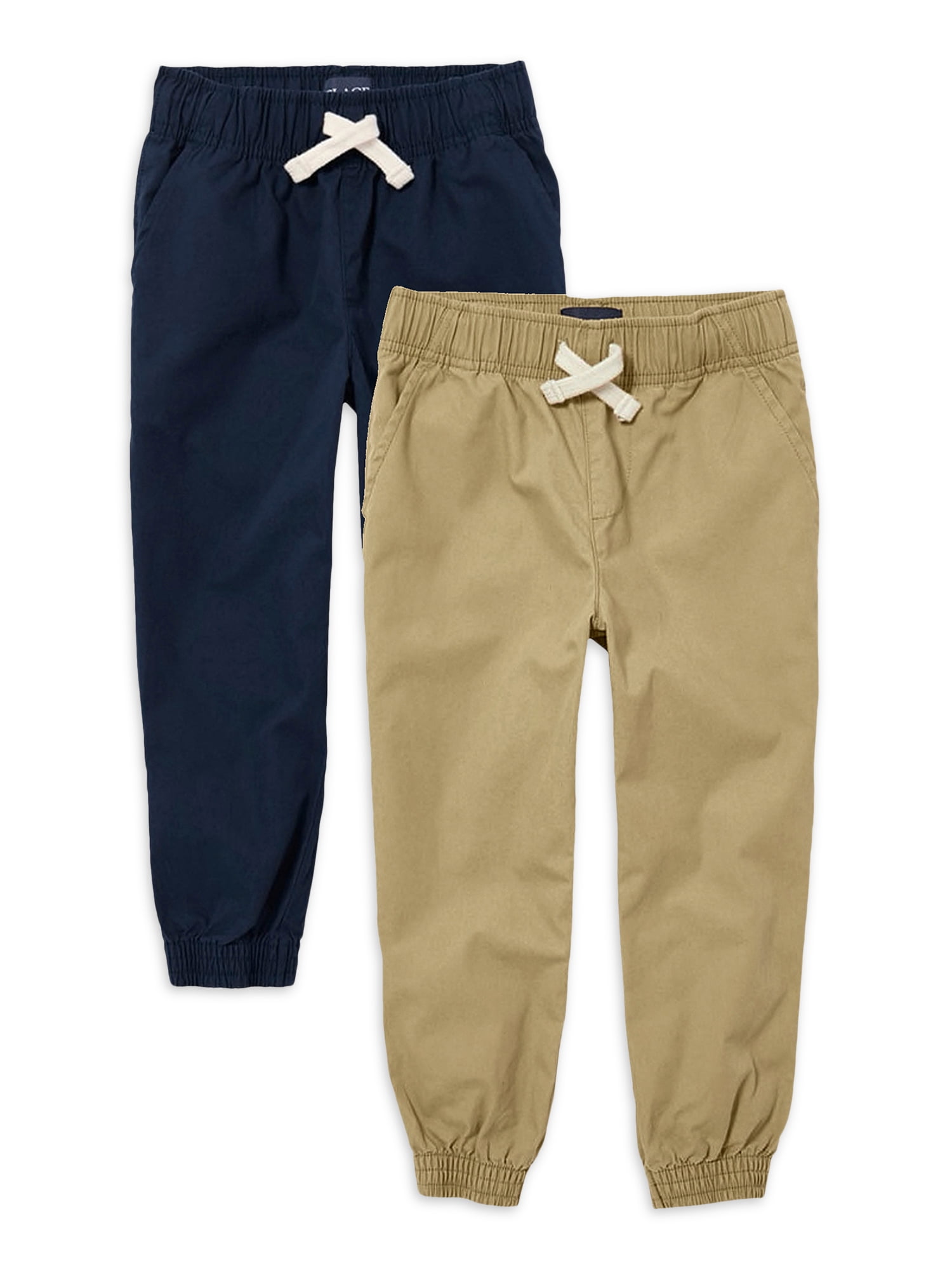 The Children's Place Boys Stretch Pull-On Jogger Pants, 2-Pack, Sizes 4 ...