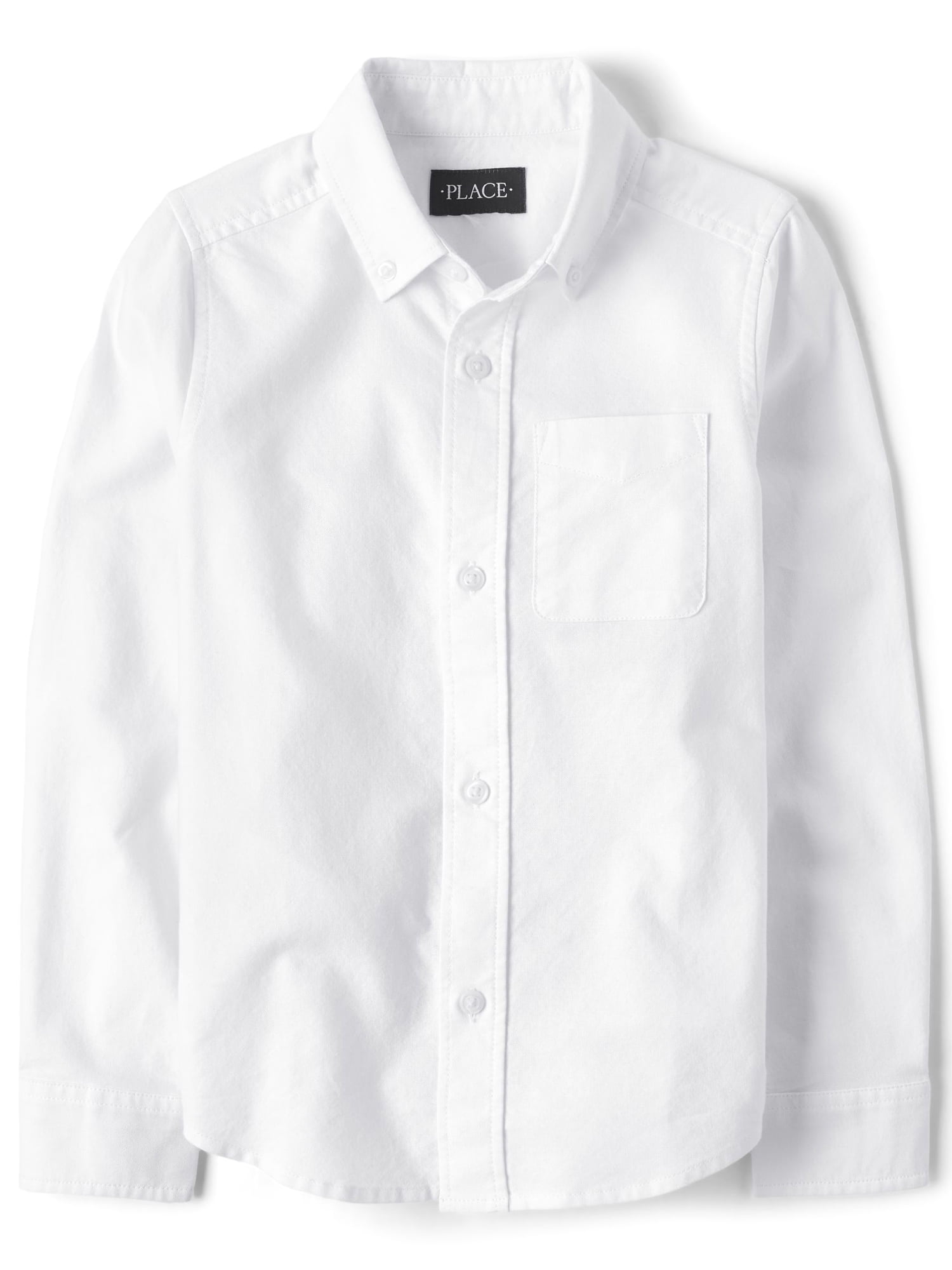 The Children's Place Boys Uniform Long Sleeve Oxford Button Up Shirt ...