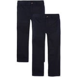 The Children's Place Boys Uniform Stretch Straight Chino Pant, 2-Pack ...
