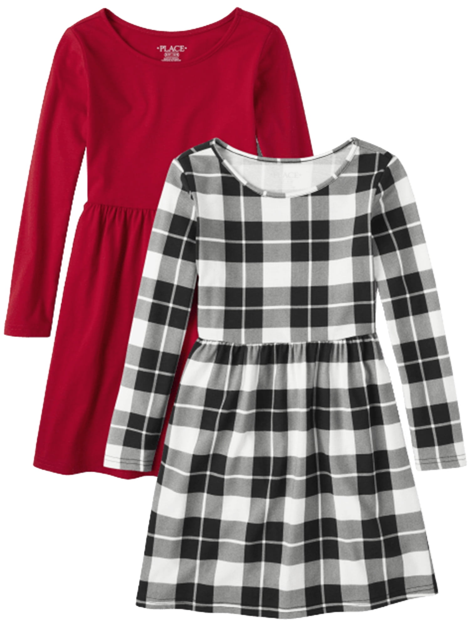 The Children's Place Girls 2-Pack Long Sleeve Dress, Sizes XS-XXL ...