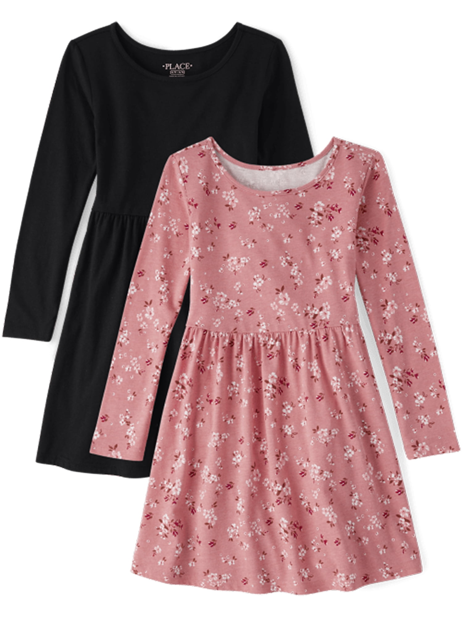The Children's Place Girls 2-Pack Long Sleeve Dress, Sizes XS-XXL ...