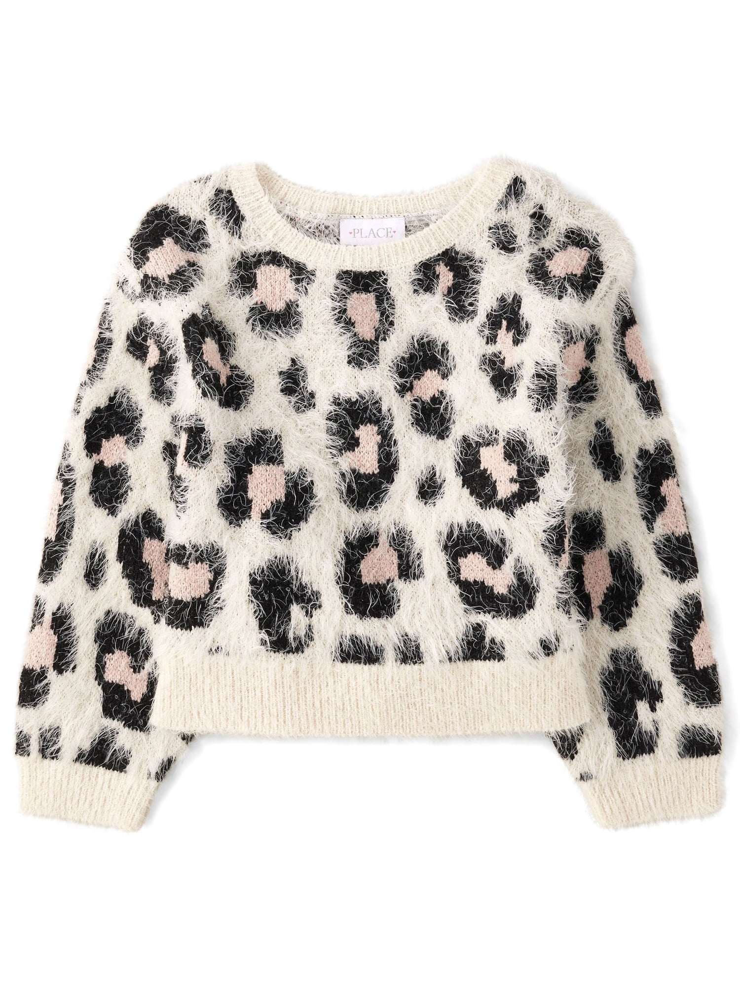 The Children's Place Girls Crew Neck Long Sleeve Eyelash Sweater, Sizes ...