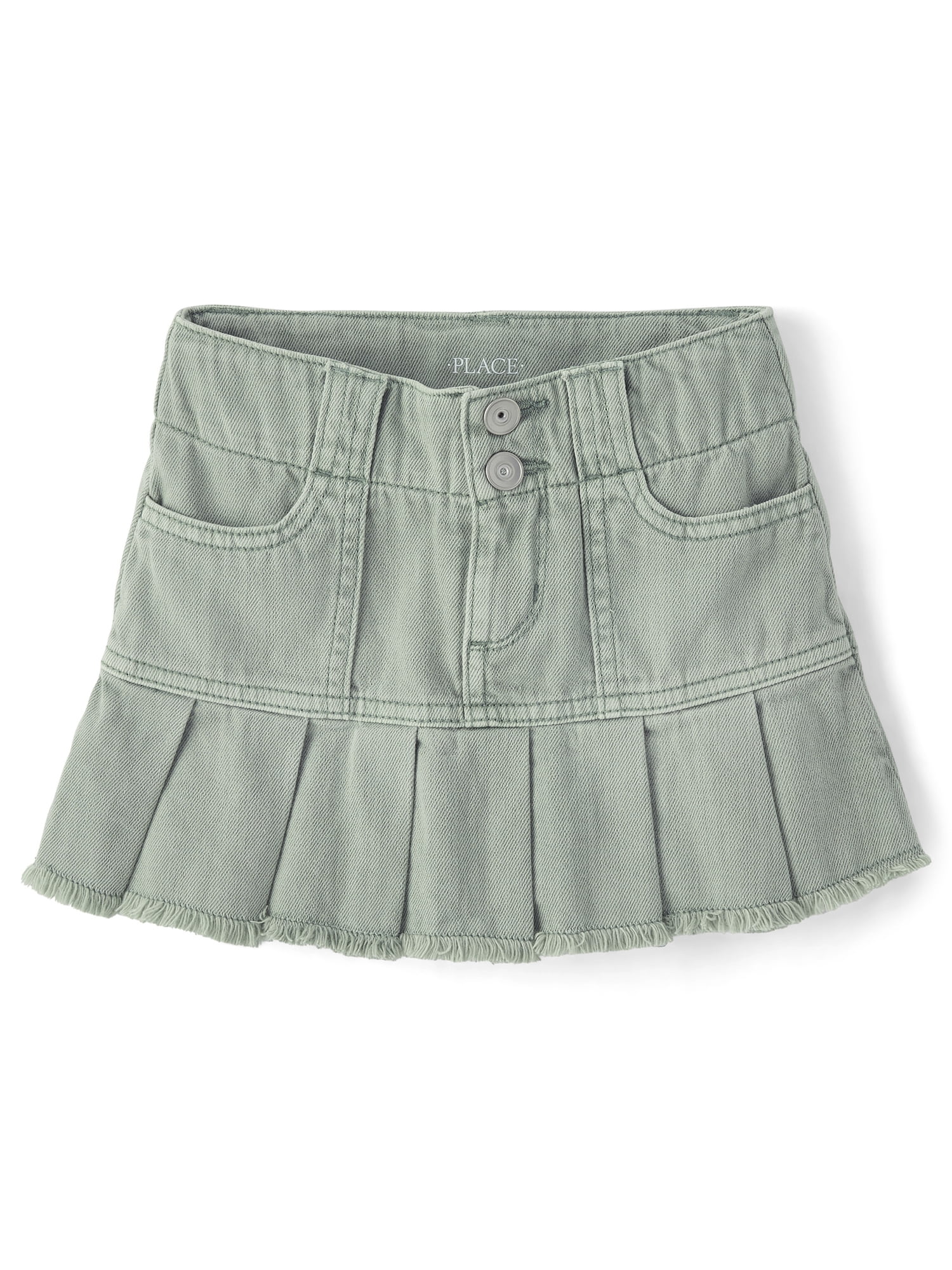 The Children's Place Girls Garment Dyed Pleated Denim Skort, Sizes 4-16 ...