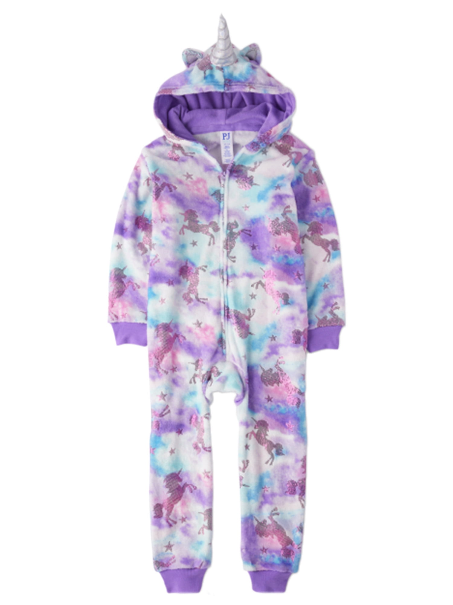 The Children's Place Girls Hooded Unicorn Union Suit Onesie Pajama ...