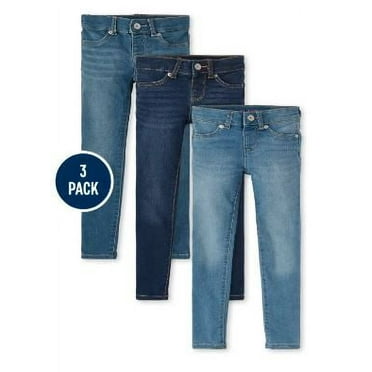 The Children's Place Girls Skinny Fit Denim Jeans, 3-Pack, Sizes 4-16 ...