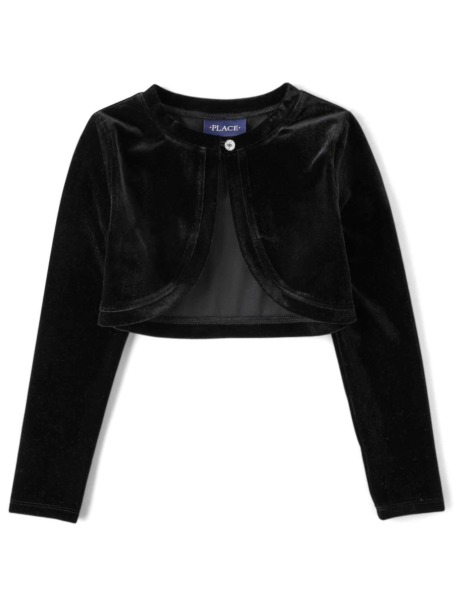 The Children's Place Girls Long Sleeve Velour Cardigan Shrug Cover Up ...