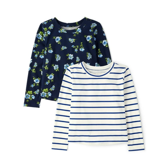 The Children's Place Girls Long Sleeve Sueded Rib Henley Top, Sizes XS ...