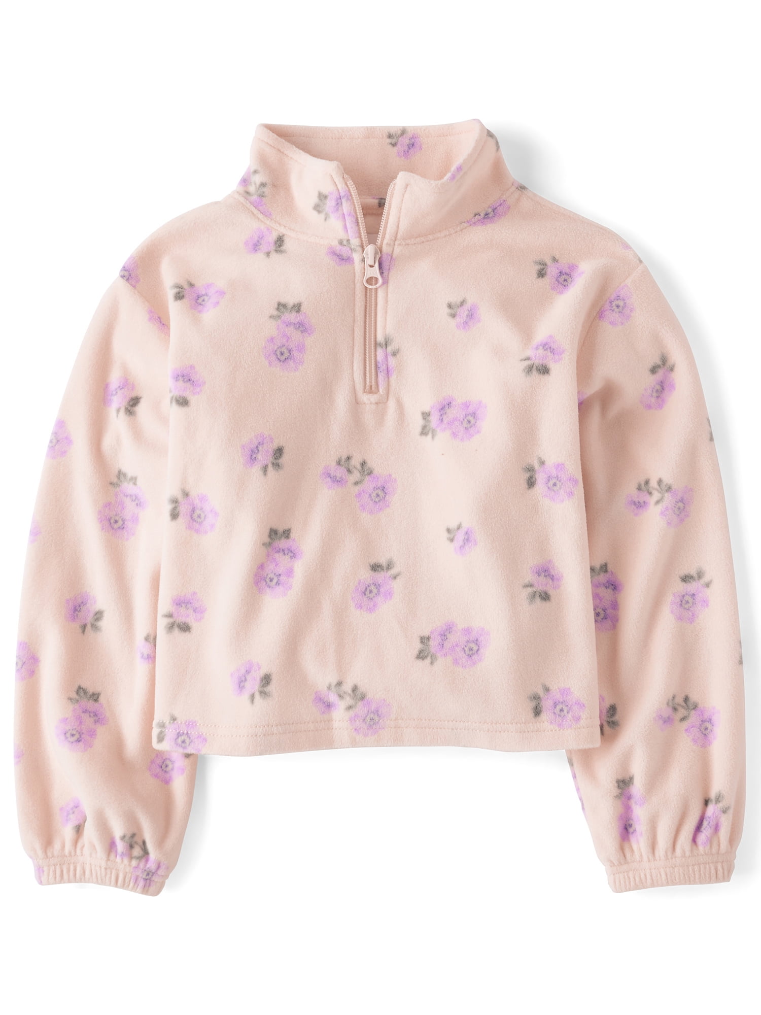 The Children's Place Girls Long Sleeve Printed Microfleece Half Zip ...