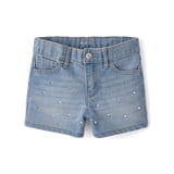 The Children's Place Girls Pull On Rhinestone Star Shortie Jean Shorts ...